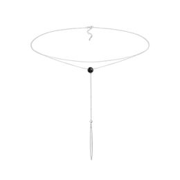 Elli Halskette Choker, Kristall Kette, Y-Kette Damen Größe One Size schwarz / silber