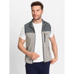 Strickfleecejacke Catamaran, Herren, Gr. 48/50, blau (hellgrau, dunkelblau, meliert), 100% Polyester, meliert, Jacken