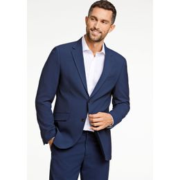 Anzugsakko LINDBERGH "LINDBERGH Blazer", Herren, Gr. 50, blau (dk blau mel), Obermaterial: 67% Polyester, 28% Viskose, 5% Elasthan; Futter: 98% Polyester, 2% Elasthan, Sakkos