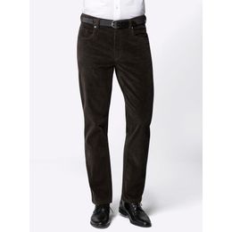 Cordhose CLASSIC, Herren, Gr. 25, Unterbauchgrößen, braun (dunkelbraun), 98% Baumwolle, 2% Elasthan, unifarben, lang, Hosen Cordhose