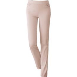 Damen Stretch-Jeans mit Rundum-Dehnbund sand, Größe 245