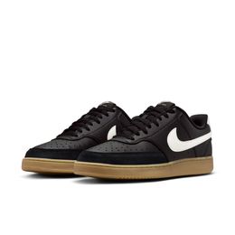Sneaker Nike Sportswear "COURT VISION LO", Gr. 40, schwarz, sail, gum light braun, Synthetik, Textil, Schuhe
