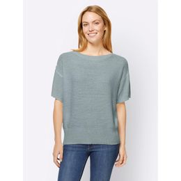 Rundhalspullover Heine "Pullover", Damen, Gr. 36/38, gr&uuml;n (jade), 55% Polyacryl, 45% Polyamid, unifarben, Pullover Rundhalspullover