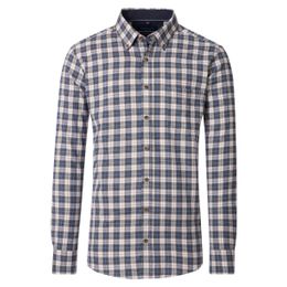 Langarmhemd Casamoda "Casamoda Freizeithemd kariert", Herren, Gr. L, Normalgrößen, blau, 100% Baumwolle, kariert, comfort fit, Hemden