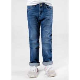 Regular-fit-Jeans STACCATO "EMMA", M&auml;dchen, Gr. 110, Normalgr&ouml;&szlig;en, blau, Oberstoff: 70% Baumwolle, 28% Polyester, 2% Elasthan., Crinkleoptik, Basic, skinny fit, Jeans, Regular Fit