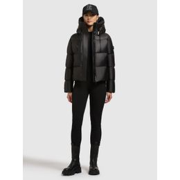 Steppjacke Khujo "ENITS SHINY", Damen, Gr. L, schwarz, 100% Polyester, unifarben, eingesetzt elastischer Bund mit Windstopper, Jacken