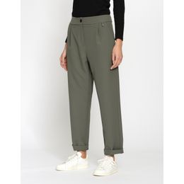 Relaxhose Gang "Gang Hosen Relaxed 94STELLA CROPPED", Damen, Gr. 31, Normalgr&ouml;&szlig;en, gr&uuml;n (tea leaf), 86% Polyester, 14% Elasthan, Hosen Relaxhose
