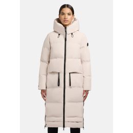 Steppmantel Khujo "Aroma-YM", Damen, Gr. XL (42), beige (cream), Obermaterial: 100% Polyester, Futter: 100% Nylon, Wattierung: 100% Polyester, Basic, gerade ca. Mitte Wade, hoch geschlossener Ausschnitt, Ärmel ohne Ärmelschlitz normaler Saum, Mäntel, Gesteppter Damen Wintermantel mit hohen Gehschlitzen