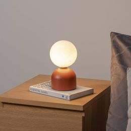 TK Lighting Tischleuchte Miki, terracotta, H&ouml;he 21 cm, Metall/Glas, G9