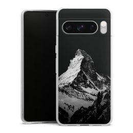 DeinDesign Google Pixel 8 Pro Handy Silikon H&uuml;lle Case transparent Handyh&uuml;lle Mountain Mountain Top Snow Silikon Case