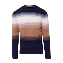 KOROSHI Pullover Herren Gr&ouml;&szlig;e L camel / hellbeige / navy / grau