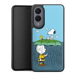 DeinDesign Galaxy S25 Edge Handy Premium Silikon H&uuml;lle Handyh&uuml;lle schwarz Case Peanuts Children Snoopy Silikon Premium Case