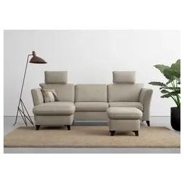 Ecksofa Home Affaire "Trelleborg L-Form", grau (steel), B:249cm H:86cm T:162cm, 95% Polyester, 5% Polyamid, Sofas, wahlweise mit Bettfunktion und Bettkasten, inkl. Federkern-Polsterung
