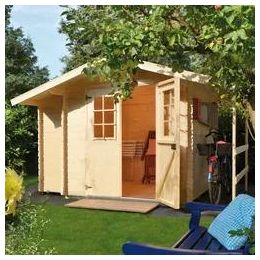 Gartenhaus Kiehn-Holz "Schwarze Berge", beige (naturbelassen), Fußboden im Gartenhaus, ohne Dacheindeckung, Holzwerkstoff, Gartenhäuser