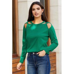 Milan Kiss Pullover in Grün - 76% | Größe L | Damen-pullover-cardigans