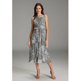 Swing Kleid in Grau/ Weiß - 65% | Größe 46 | Damen-kleider