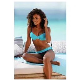 Bikini-Hose Buffalo "Florida", Damen, Gr. 34, N-Gr, bunt (türkis, schwarz), Polyamid, gepunktet, Badehosen, mit Zierschleife, Mix-Kini