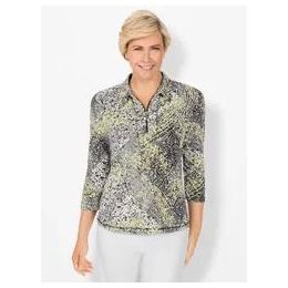 Poloshirt Classic Basics "Shirt", Damen, Gr. 42, gelb (vanille, bedruckt), 95% Viskose, 5% Elasthan, gemustert, mehrfarbig, Shirts