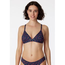 Schiesser Bikini-Oberteil in Dunkelblau/ Rot - 63% | Größe M | Damen-bademode