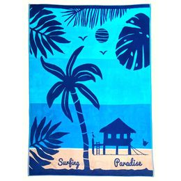 Le Comptoir de la Plage Strandtuch "Relax - Harrington" in Hellblau/ Blau - (L)180 x (B)140 cm - 30% | Badtextilien