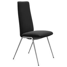 Polsterstuhl stressless "Laurel", schwarz (schwarz paloma, chrom matt), B:57cm H:105cm T:60cm, Leder PALOMA: PALOMA ist ein durchgefärbtes Semianilin-Möbelleder mit natürlicher Narbung., Stühle, High Back, Größe M, mit Beinen aus Stahl in Chrom matt