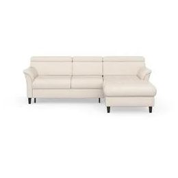 Sit & More Ecksofa SIT & MORE "Marano L-Form", beige (creme), B:257cm T:166cm, 100% Polyester, Sofas, inklusive Kopfteilverstellung, wahlweise mit Bettfunktion, Bettkasten
