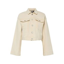 Pieces Jeansjacke "Vala" in Beige - 76% | Gr&ouml;&szlig;e M | Damenjacken
