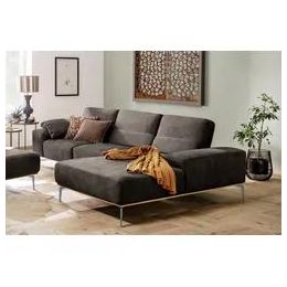 Ecksofa W.Schillig "run, Designsofa mit tollem Sitzkomfort, bequem, L-Form", grau (antracite s37), B:319cm H:88cm T:178cm, Longlife Xtra-Leder Z73: Naturwalkleder der Luxusklasse aus den erlesensten Rohhäuten. Hautstärke 1, 1 – 1, 3 mm;ROHLEDER Jacquard-Flachgewebe Q2 W60 (63% Polyester, 37% Polyacryl);ROHLEDER Chenille-Flachgewebe Q2 W77 (68% Polyacryl, 32% Polyester);Stoff S37 (100% Polyester), 