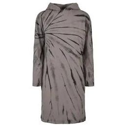 Shirtkleid Urban Classics "Urban Classics Damen Ladies Oversized Tie Dye Hoody Dress", Damen, Gr. XS, US-Größen, schwarz (schwarz, asphalt), 100% Baumwolle, Batikmuster, Basic, oversize, ohne Ausschnitt, Langarm, Kleider