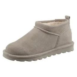 Winterboots Bearpaw "SuperShorty ELLE SHORT", Damen, Gr. 40, beige (mushroom), Veloursleder, unifarben, modisch, Schuhe, Schlupfboots mit wasserabweisender mit BearCoatTM Imprägnierung