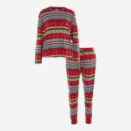 Chelsea Peers Rotes und blaues Pyjamaset aus Oberteil und Hose