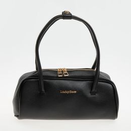 Schwarze rechteckige Schultertasche