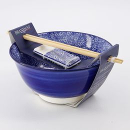 3-teiliges blaues Ramen-Set