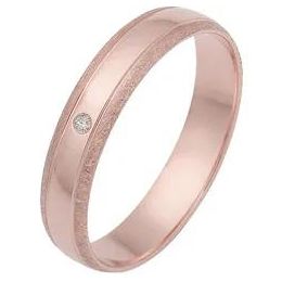 Trauring Firetti "Schmuck Geschenk Gold 375 Hochzeit Ehering Trauring "LIEBE"" Gr. 20, rosa (roségoldfarben), Fingerringe, 20, 0,01 SI = kleine Einschlüsse mit Brillant, Roségold 375, 4mm, Made in Germany, wahlweise mit oder ohne Brillant