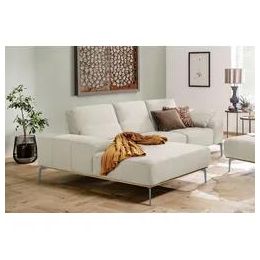 Ecksofa W.Schillig "run, Designsofa mit tollem Sitzkomfort, bequem, L-Form", weiß (cream weiß z73), B:279cm H:88cm T:178cm, Longlife Xtra-Leder Z73: Naturwalkleder der Luxusklasse aus den erlesensten Rohhäuten. Hautstärke 1, 1 – 1, 3 mm;ROHLEDER Jacquard-Flachgewebe Q2 W60 (63% Polyester, 37% Polyacryl);ROHLEDER Chenille-Flachgewebe Q2 W77 (68% Polyacryl, 32% Polyester);Stoff S37 (100% Polyester),
