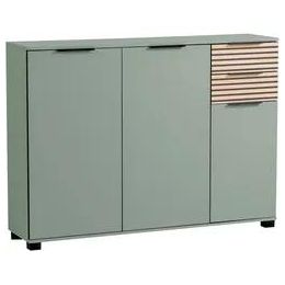 Schildmeyer Schuhschrank WELLTIME "Alexa, Breite 141 cm, Front mit Akustikprint", grün (pistazie, akustik), B:141,9cm H:105,5cm T:35cm, FSC-zertifizierter Holzwerkstoff, Schränke, Front mit Akustikprint