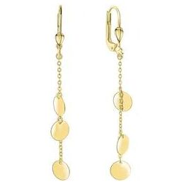 Paar Ohrhänger Firetti "Schmuck Geschenk Gold 375 Ohrschmuck Patentbrisur Plättchen", gold (gelbgoldfarben), Ohrringe, Damen, Gelbgold 375