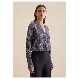 Klassische Bluse Seidensticker "Schwarze Rose", Damen, Gr. 3XL (46), blau (dunkelblau), 100% Viskose, gemustert, regular fit, ohne Ausschnitt, Blusen, Tunika Druck