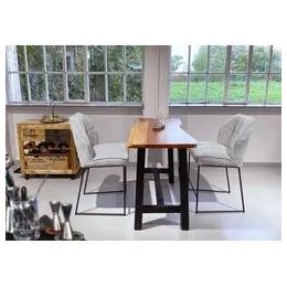 Barhocker GUTMANN FACTORY, grau (hellgrau), B:60 H:105 T:62, 100% Polyester, Hocker