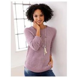 Rundhalspullover Heine "Pullover", Damen, Gr. 40, lila (mauve), 100% Polyacryl, unifarben, Pullover
