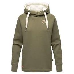 Kapuzenpullover Marikoo "Airii", Damen, Gr. S (36), grün (olive, melange), 60% Baumwolle, 40% Polyester, Pullover, warmer Pullover im Oversize Look