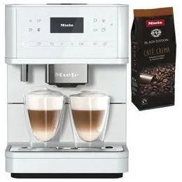 Miele Kaffeevollautomat "CM 6160 MilkPerfection, Genießerprofile", weiß (lotusweiß), B:25,1cm H:35,9cm T:42,7cm, Kaffeevollautomaten, Kaffeekannenfunktion, Topseller
