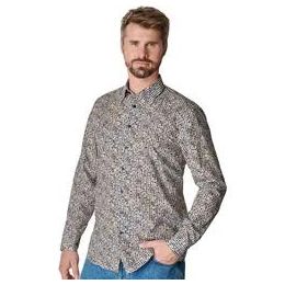 Langarmhemd Casamoda "Casamoda Freizeithemd Print", Herren, Gr. 4XL, Normalgrößen, gelb, 100% Baumwolle, bedruckt, lässig geschnitten, Hemden