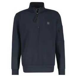 Sweatshirt Lerros "Lerros Herren Sweatshirt mit Troyerkragen", Herren, Gr. S, blau (classic navy), 100% Baumwolle, Sweatshirts
