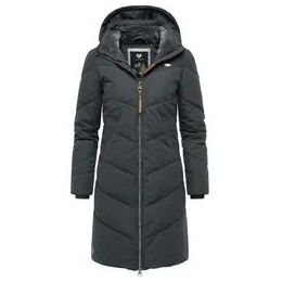 Wintermantel Ragwear "Rebelka", Damen, Gr. L (40), grau (dunkelgrau), Außenmaterial: 100% Polyester, Innenfutter: 100% Polyester, Wattierung: 100% Polyester, oversize knieumspielend, Ärmel ohne Ärmelschlitz Rippstrickbündchen, Mäntel, wasserdichter Winterparka mit abnehmbarer Kapuze, Topseller