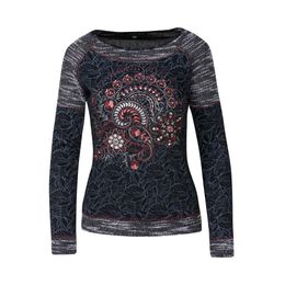 Koroshi Shirt Damen Gr&ouml;&szlig;e XXL saphir / grau / rot / schwarz