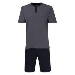 Shorty Tom Tailor "Nebraska", Herren, Gr. 52L, blau (blau, dunkel, ringel), Single Jersey, Obermaterial: 100% Baumwolle, gestreift, unifarben, Casual, bequem kurz, Rundhals, Homewear-Sets, Streifendesign, Kurzarm, Rundhalsausschnitt, kurze Hose, atmungsaktiv
