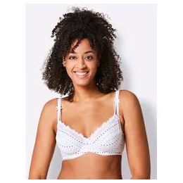wäschepur Bügel-BH WÄSCHEPUR, Damen, Gr. 95, Cup B, weiß (weiß, bedruckt), 83% Polyamid, 17% Elasthan, BHs