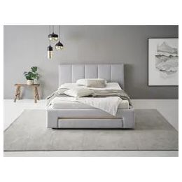 Polsterbett Inosign "CiTY/GiRON, Bettgestell mit Bettkasten, gepolstertes Stauraumbett", grau (hellgrau), B:170cm H:96cm L:220cm, Betten, mit Hundebett oder Stauraumschublade, Bezug Cord-oder Leinenoptik