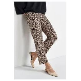 Bundfaltenhose RICHROYAL, Damen, Gr. XL, N-Gr, braun, Strick, Obermaterial: 94% Polyester, 6% Elasthan, casual, normal, Hosen, mit Leo-Print